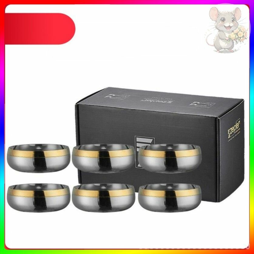 Эксклюзивный набор 6 позолоченных фужеров для шампанского Барон ZepterXL из нержавеющей стали