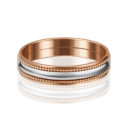 Кольцо, комбинированное золото, 585 проба