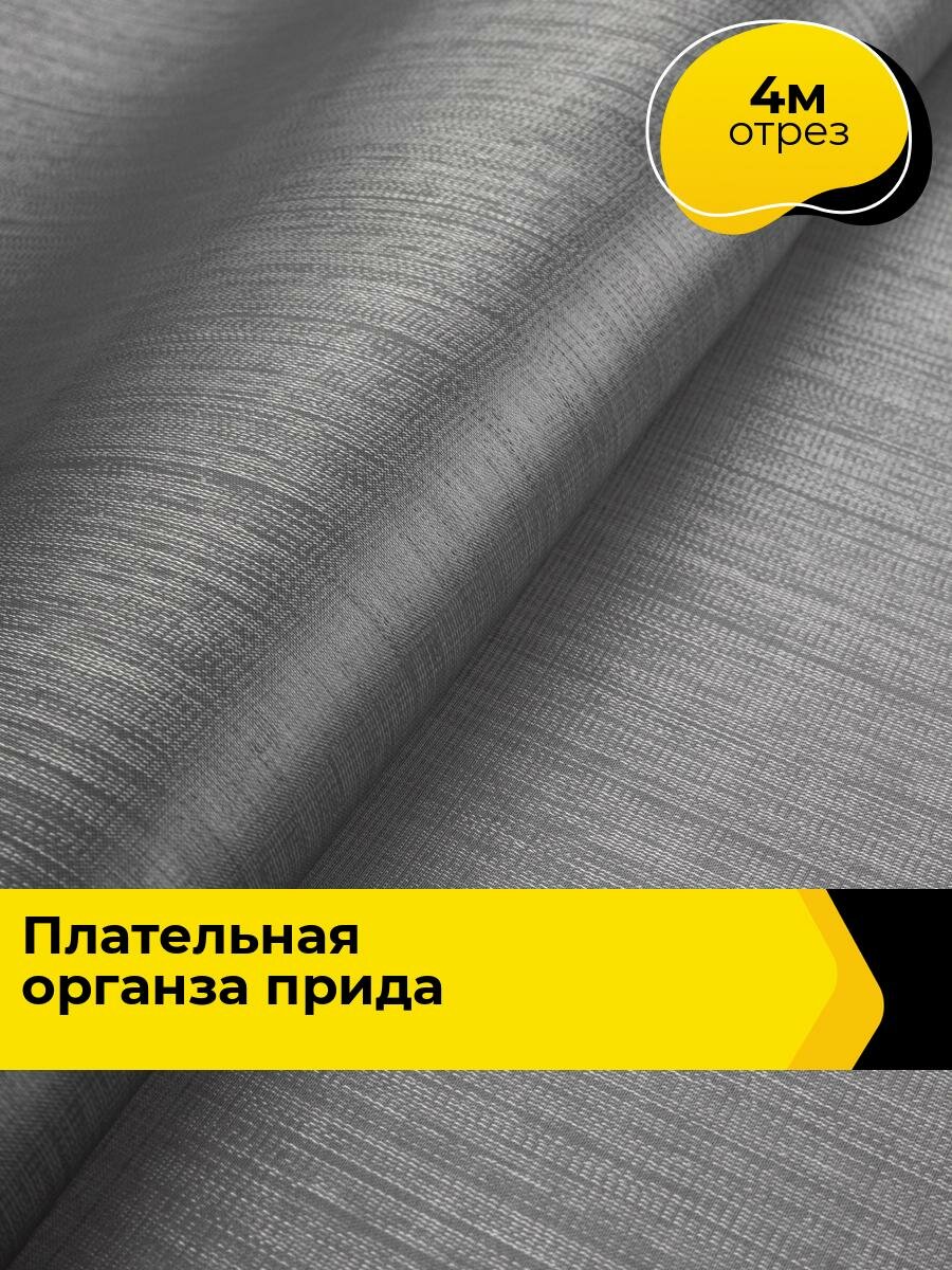Ткань для шитья одежды Плательная органза "Прида" 4 м*150 см, цвет серый