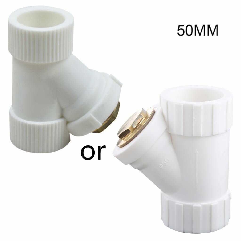 Y-фильтр с сеткой 20/25/32/40/50/63 мм 1/2, 3/4, 1, 11/4 дюйма для водопроводных труб и отопления из полипропилена, 50