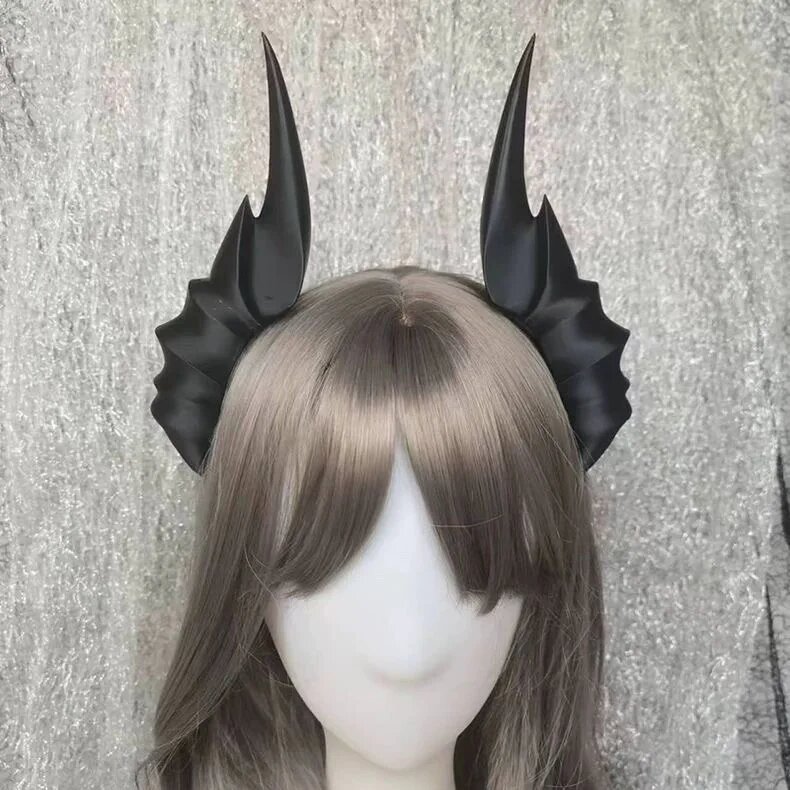 Черные/белые заколки для волос с рогами Черный, 14cm