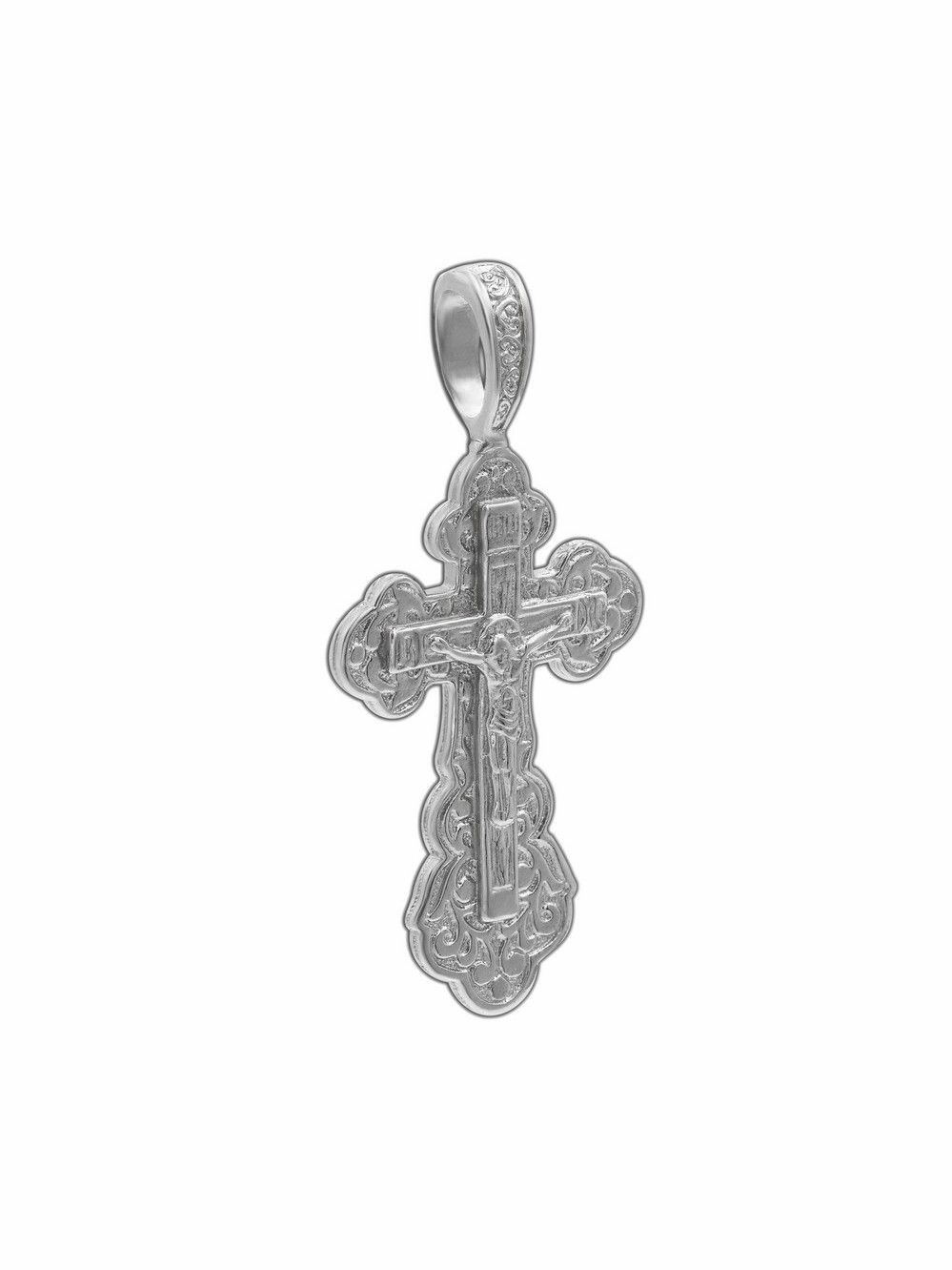 Крестик, серебро, 925 проба, родирование