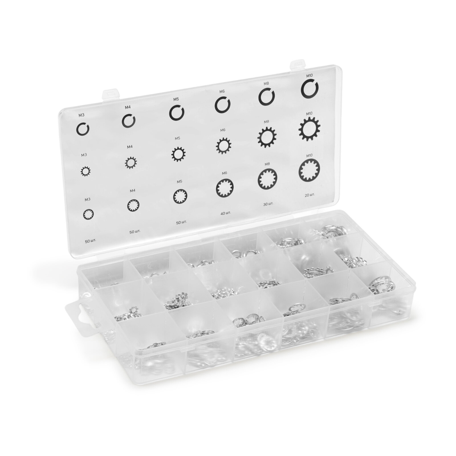 Набор гроверы и корончатые шайбы тундра krep, 720 предметов