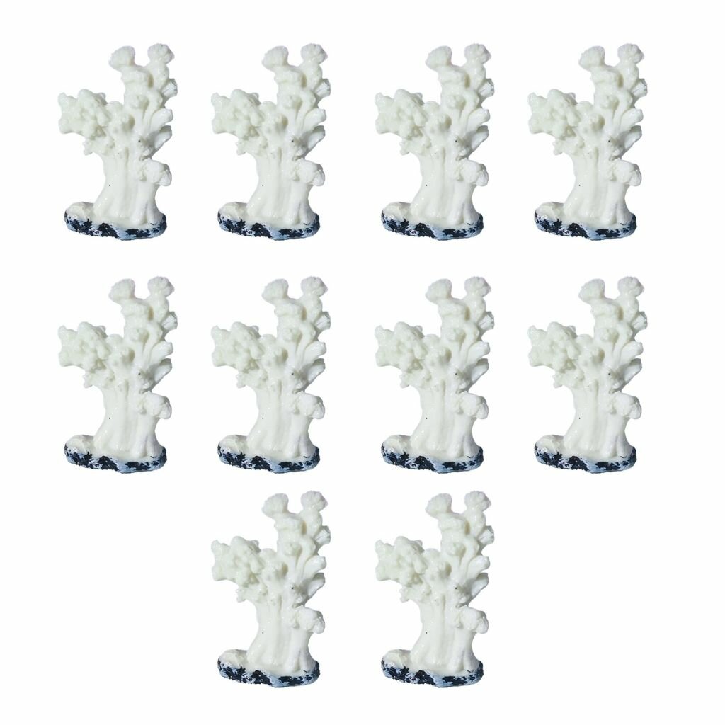 Декорация для аквариума, Декорация для аквариума, искусственный коралл - модель D, белый, 1 упаковка 10 штук