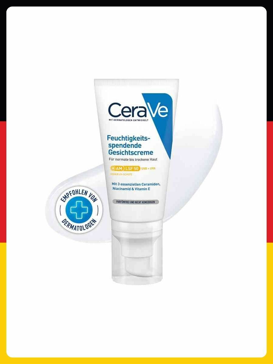 Увлажняющий крем для лица CeraVe с SPF 50, 52 мл