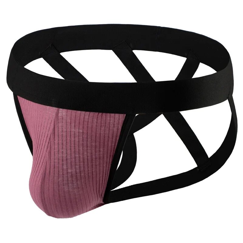 Мужские трусы-брифы Jockstrap розовые XXL, B301-Bean red
