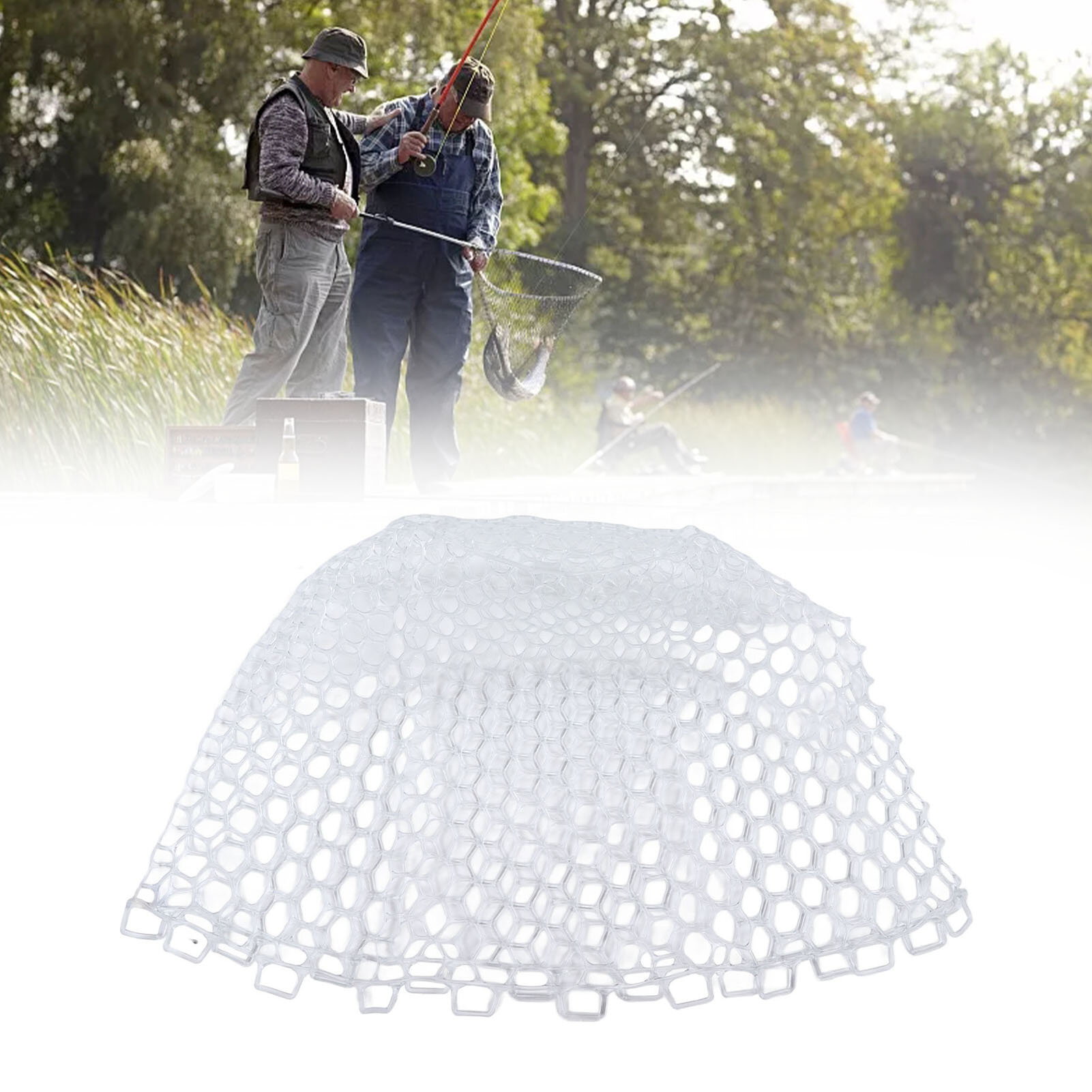 Подсак для ловли нахлыстом, прозрачная белая мягкая резиновая сетка для ловли и выпуска форели для Fishman 32 см