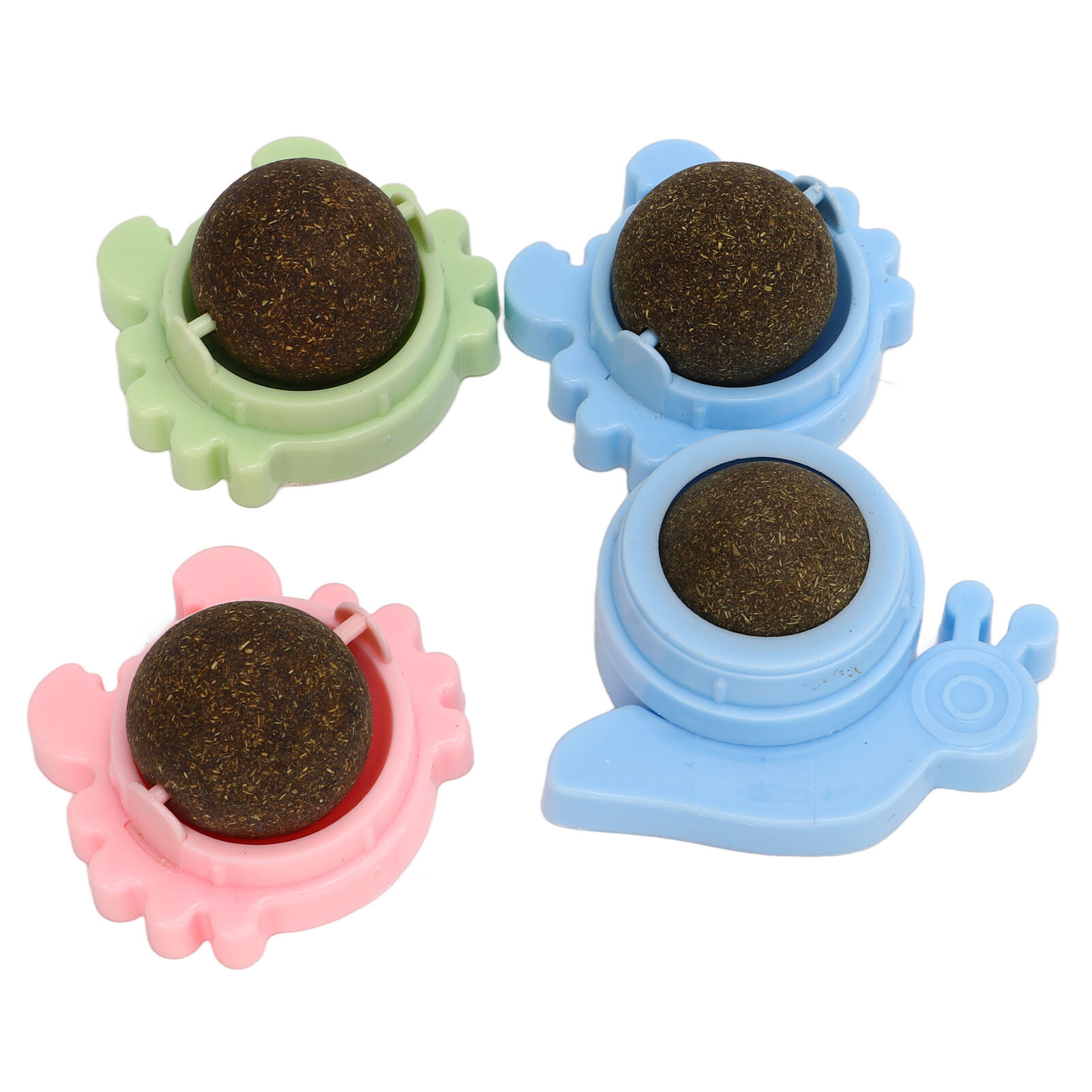 4 шт. Игрушки для кошек с валерьянкой, вращающиеся мячики для чистки зубов с эффектом краба для котят и кошек