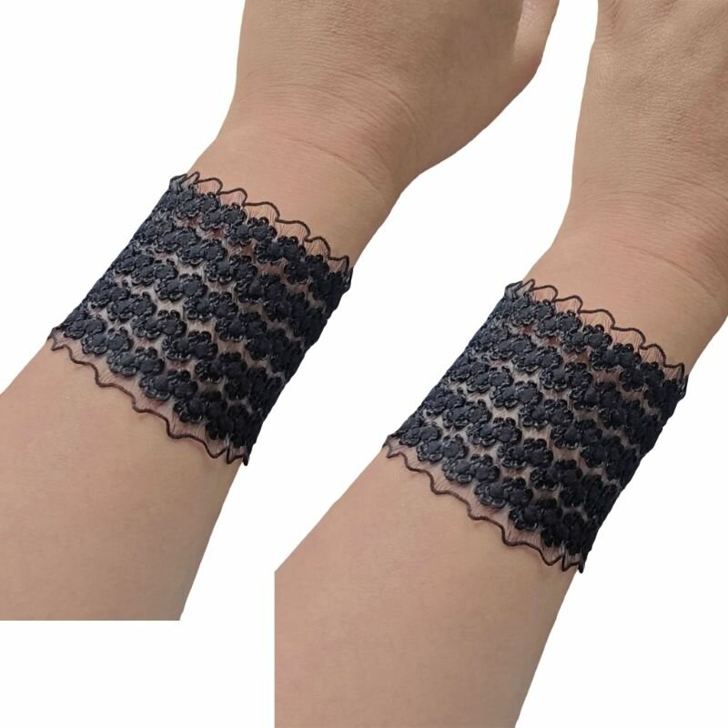 Кружевные манжеты на запястье, волшебный браслет-черный-5 см рыбий шелк