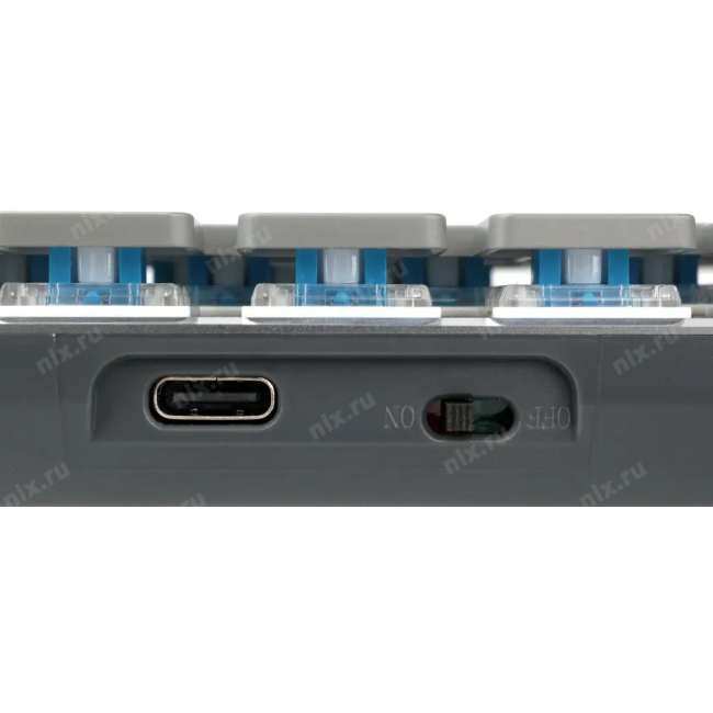 KBW-7 Беспроводная механическая клавиатура Gembird KBW-7, 68кл, Rainbow, синие свитчи, BT 5.0/радио/USB, серая