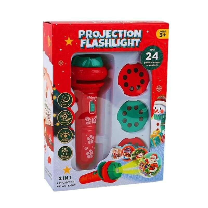 Игрушка-фонарик-Проектор Рождественской открытки (случайный цвет)-Большой