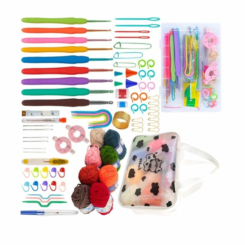 Набор материалов для вязания крючком из 5 нитей молочной ваты-Комплект 1