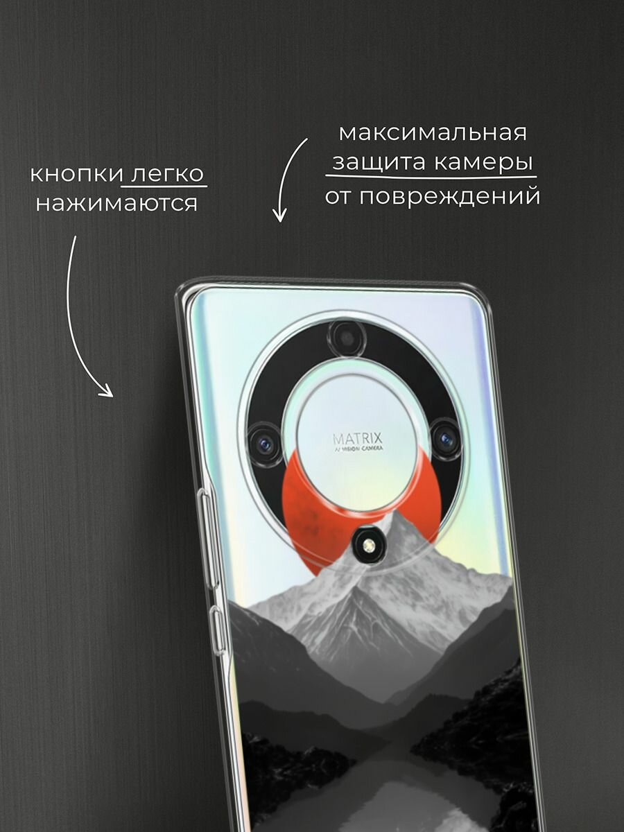 Чехол на Honor X9A / Хонор X9A с принтом Белая гора 2, прозрачный — фото 1