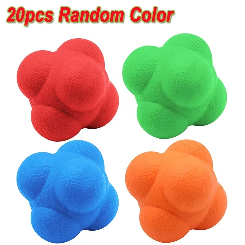 1-20 шт. шестиугольный реактивный мяч, профессиональный мяч для скорости, ловкости, координации, рефлекторные тренировки, фитнес-тренировки, TPR-мяч для детей и взрослых