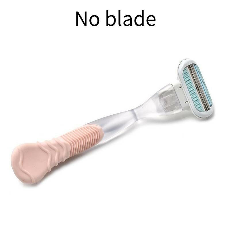Premium triple blade womens razor ergonomically designed for smooth shaving pink handle