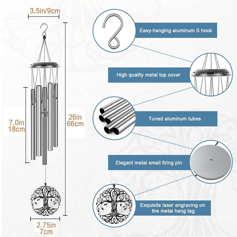 Поставка 326inch алюминиевых трубок для ветрового колокольчика, классический музыкальный ветровой колокольчик, алюминиевый памятный ветровой колокольчик, горячая распродажа
