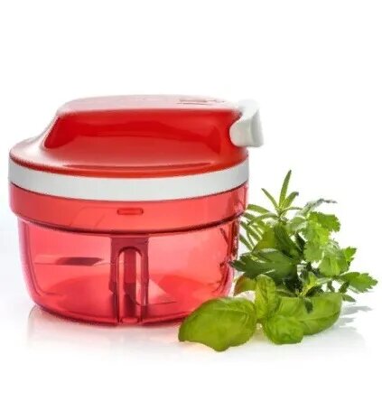 Измельчитель Tupperware Компакт 300 мл ручной для зелени и лука, красный