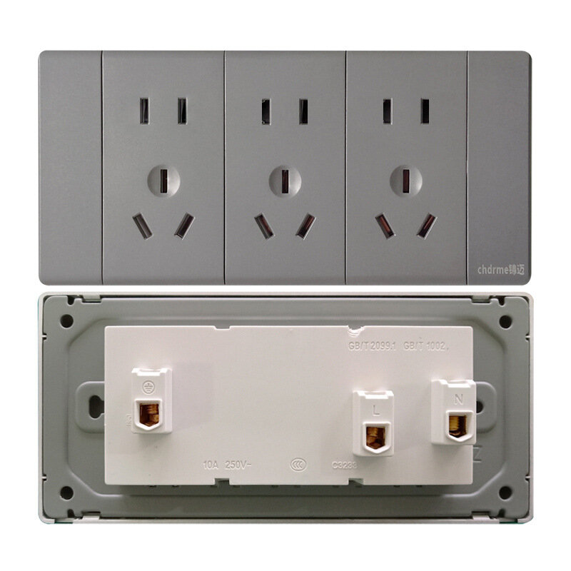 Скрытая розетка Jinmai, серый/белый/золотой 118, 3-позиционная розетка с 5 отверстиями, бытовая высокопроизводительная