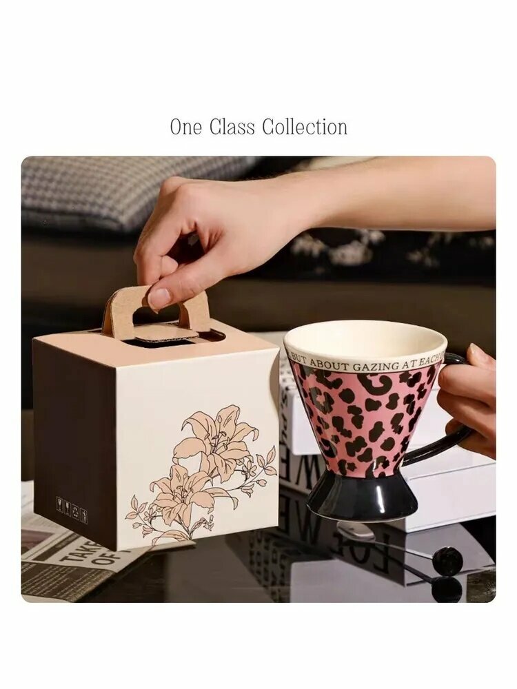 Кружка "Розовый леопардовый принт", 320 мл, 1 шт