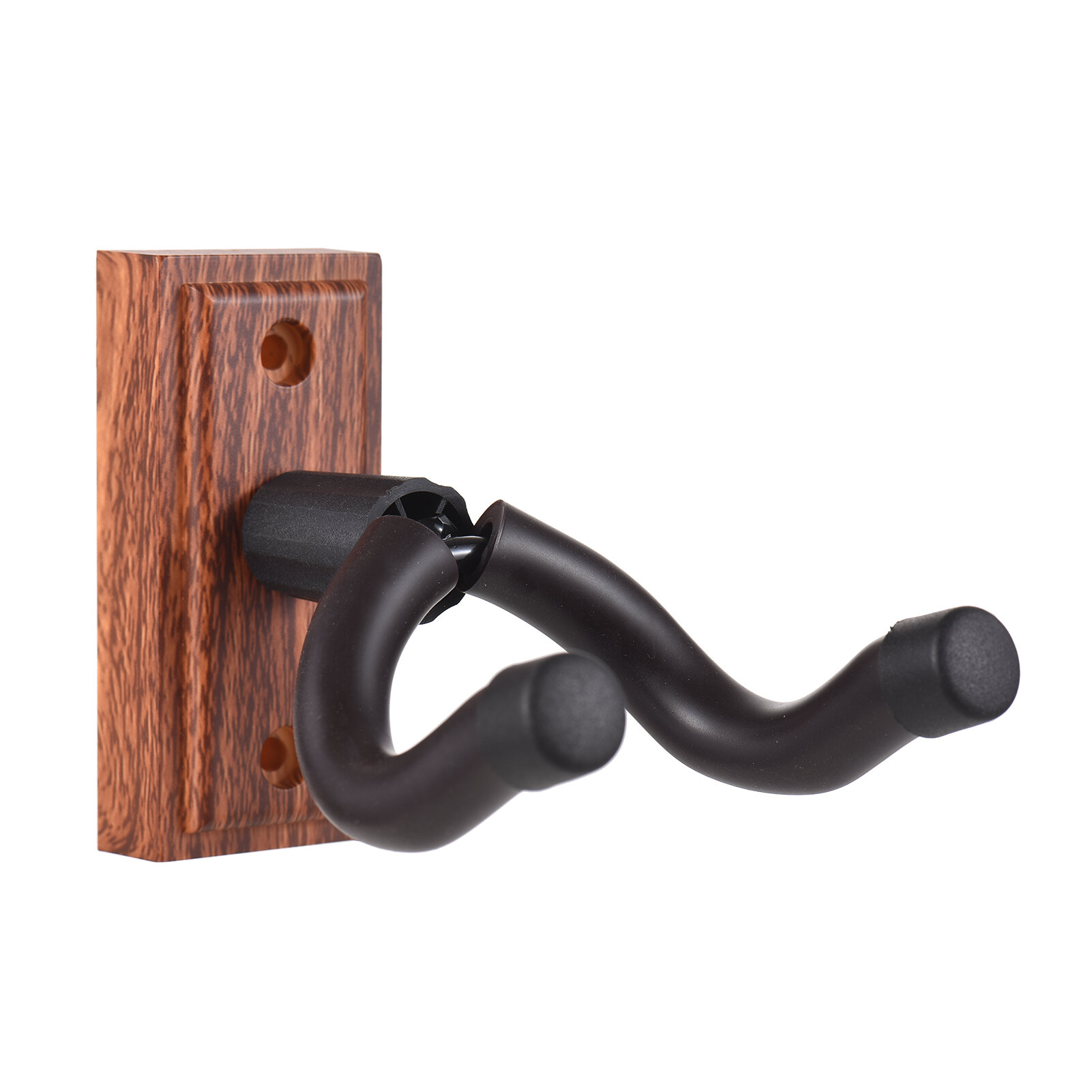 Гитарный кронштейн для стены Guitar Wall Mount Hanger Hook черного цвета, зеленого цвета, розового цвета, белого цвета, дерева (выбор), материал ABS+металл+силикон, вес товара 98 г / 3.47 унции, вес упаковки 126 г / 4.46 унции, размер упаковки 14.8 * 10