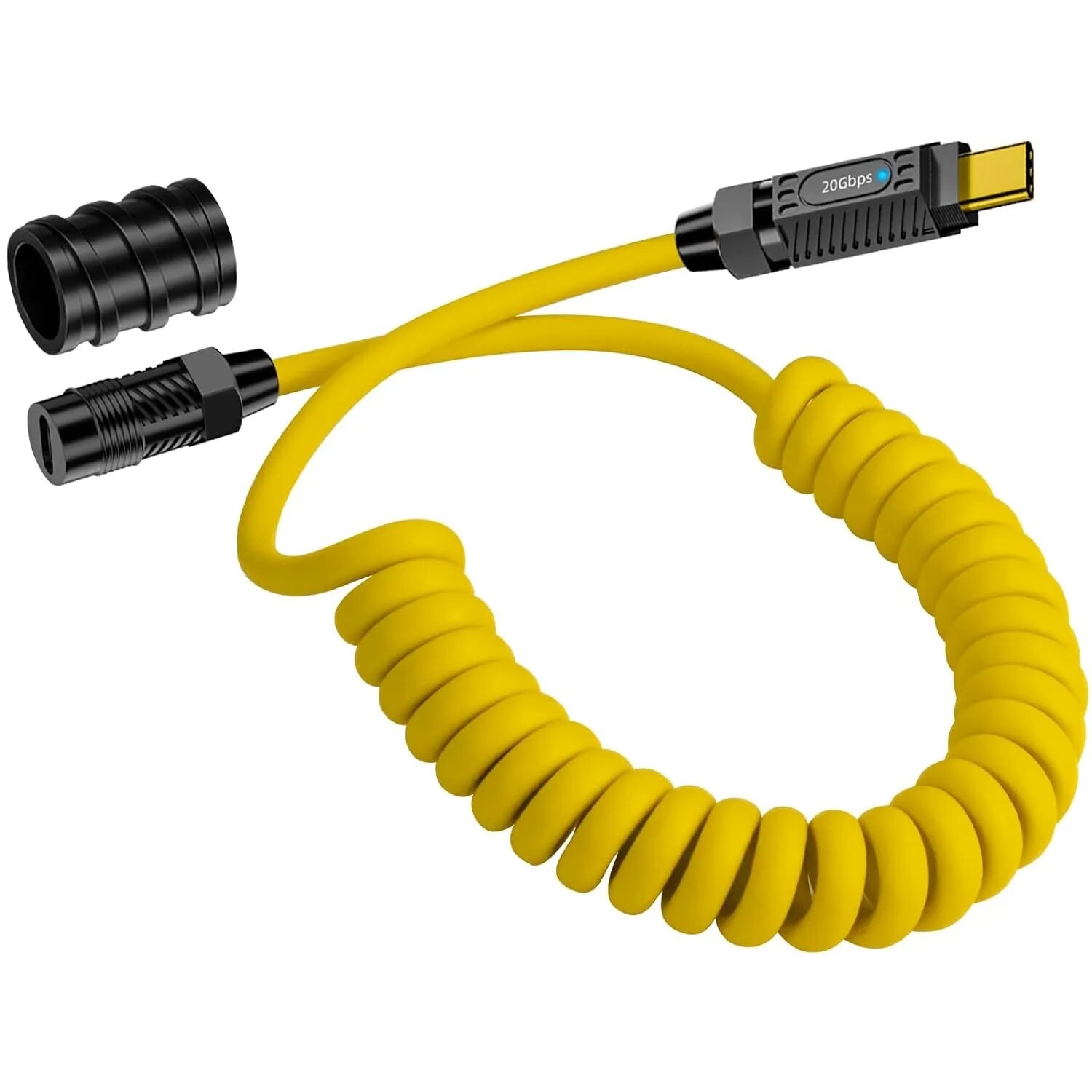 Спиральный кабель USB C на USB C 20 Гбит/с 140 Вт