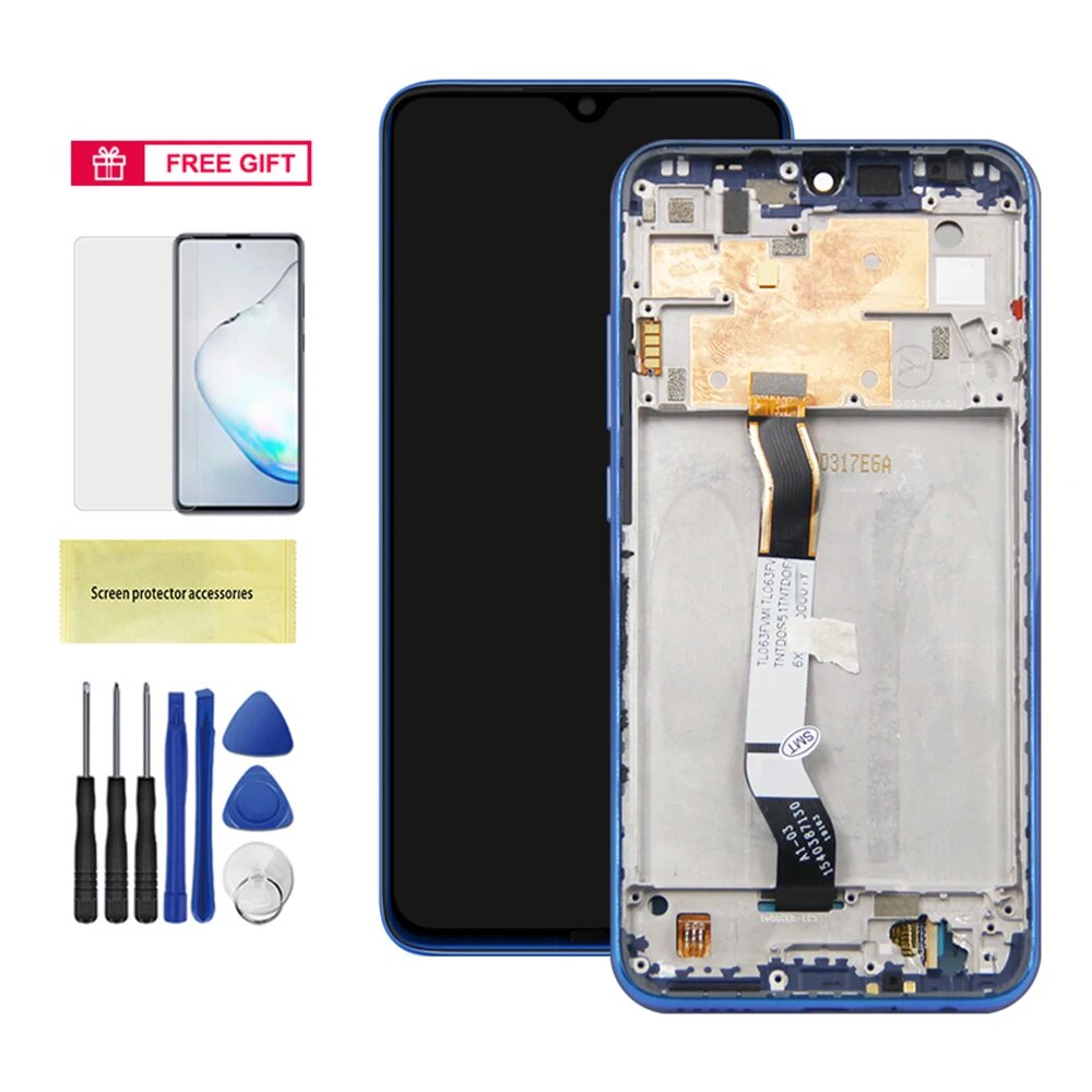 6,3-дюймовый ЖК-дисплей для Xiaomi Redmi Note 8, замена сенсорного экрана, для Blue With Frame