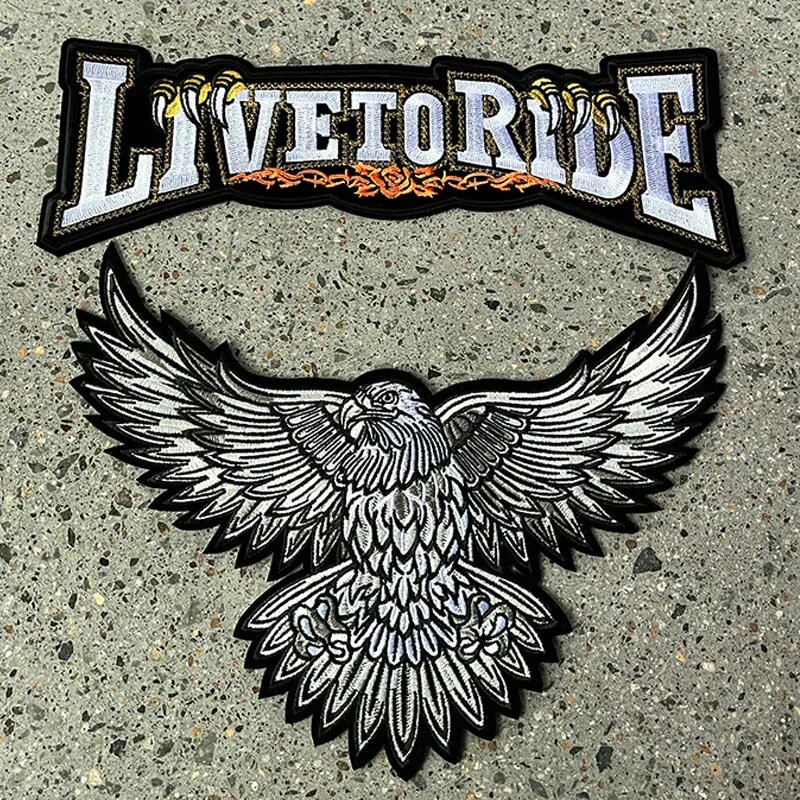 Байкерская нашивка Live To Ride с орлом, цвет DB0149CT
