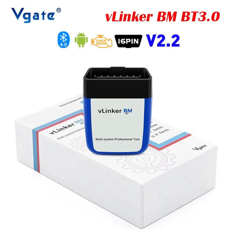 Vgate vLinker BM + ELM327 для сканера BMW Bluetooth 4,0/3,0 OBD2 автомобильный BM 3.0