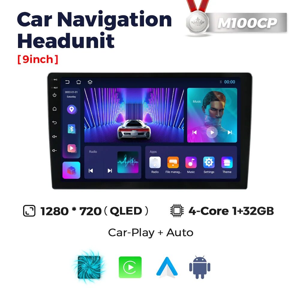 MEKEDE умный автомобильный радиоприемник Android Auto беспроводной CarPlay универсальный 9M100CP