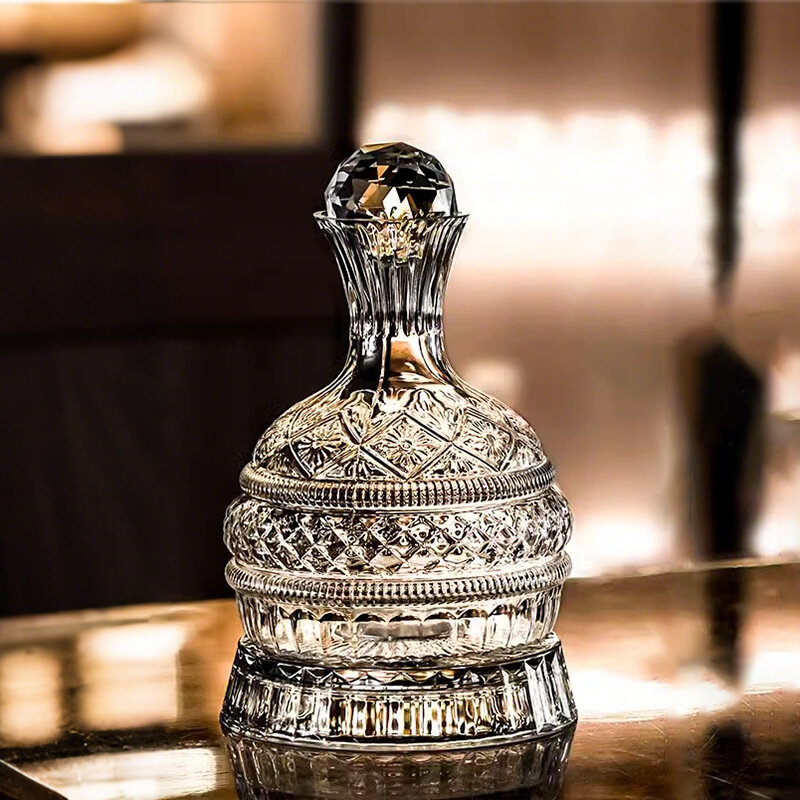 Вращающийся декантер для вина, роскошный диспенсер для вина премиум-класса, винная бутылка из хрустального стекла, домашняя винная бутылка и аксессуары для вина.