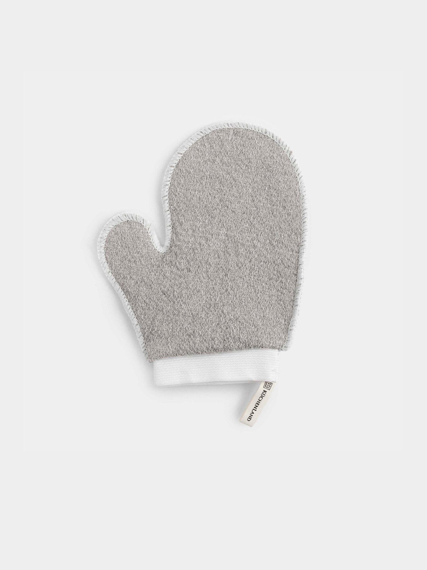 Мочалка-варежка для мытья тела, 20х16 см, нейлон/хлопок, серая, Unique spa