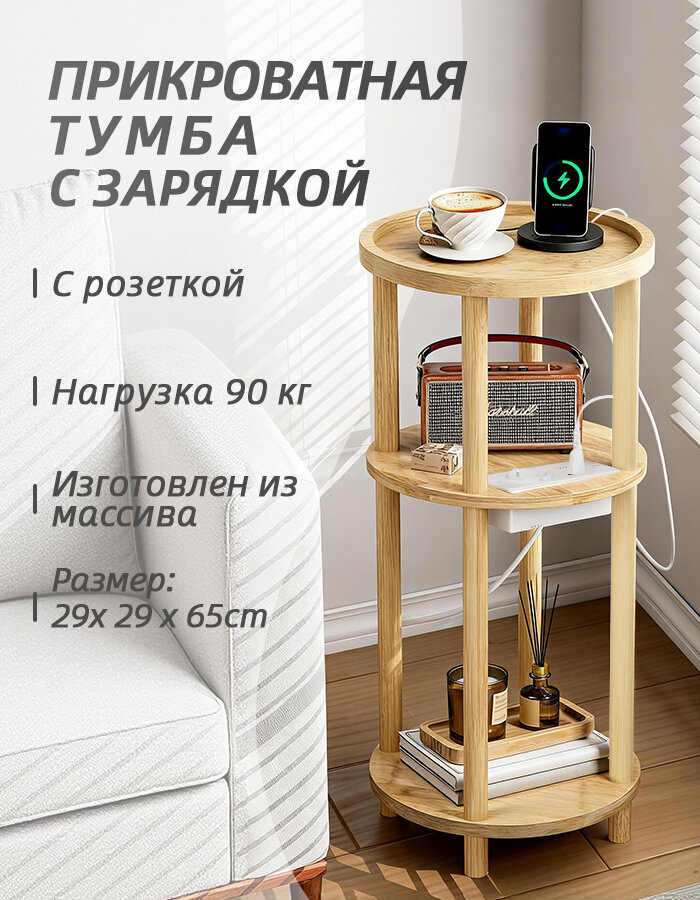 Столы журнальные/стол лофт/ приставной/ прикроватный/ кофейный, с зарядкой