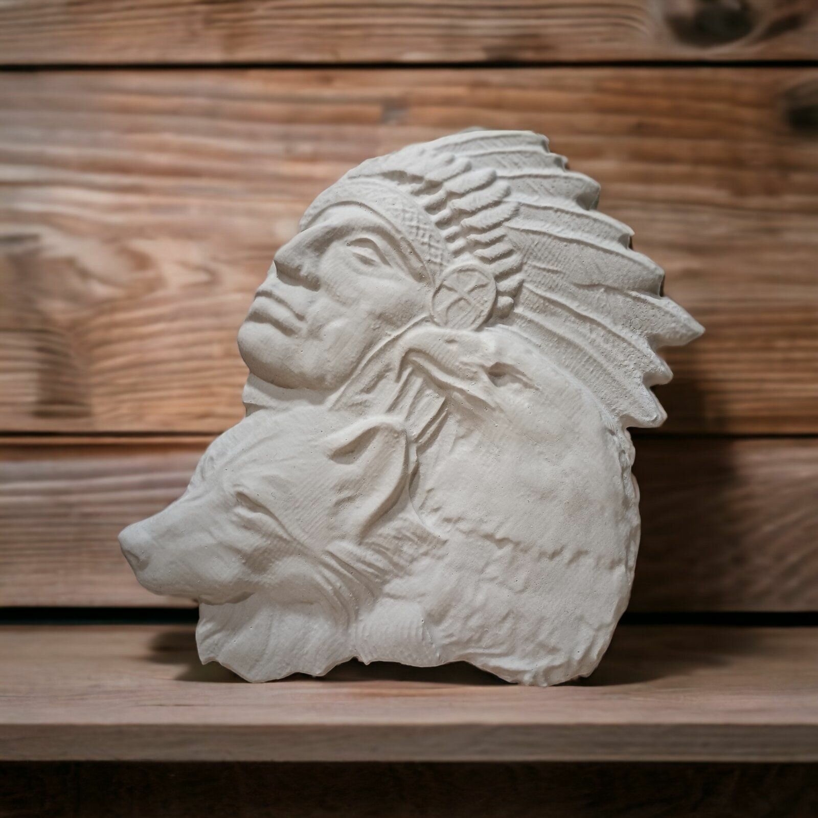 5 шт. Панель 3D на стену Индеец, потомки племени, панно из гипса . Декор для дома, офиса, кафе, интерьера.