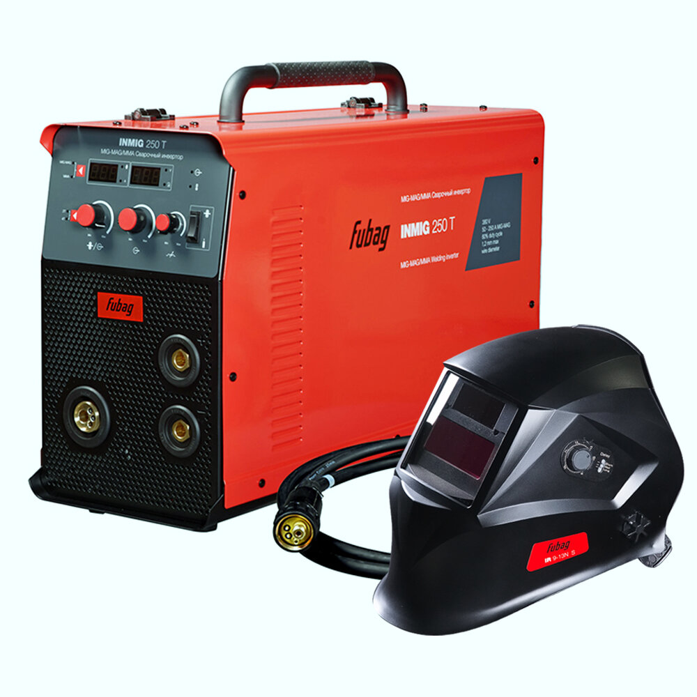 Сварочный полуавтомат Fubag INMIG 250T + горелка FB 250 3 м + маска сварщика Fubag IR 9-13N S "Хамелеон"