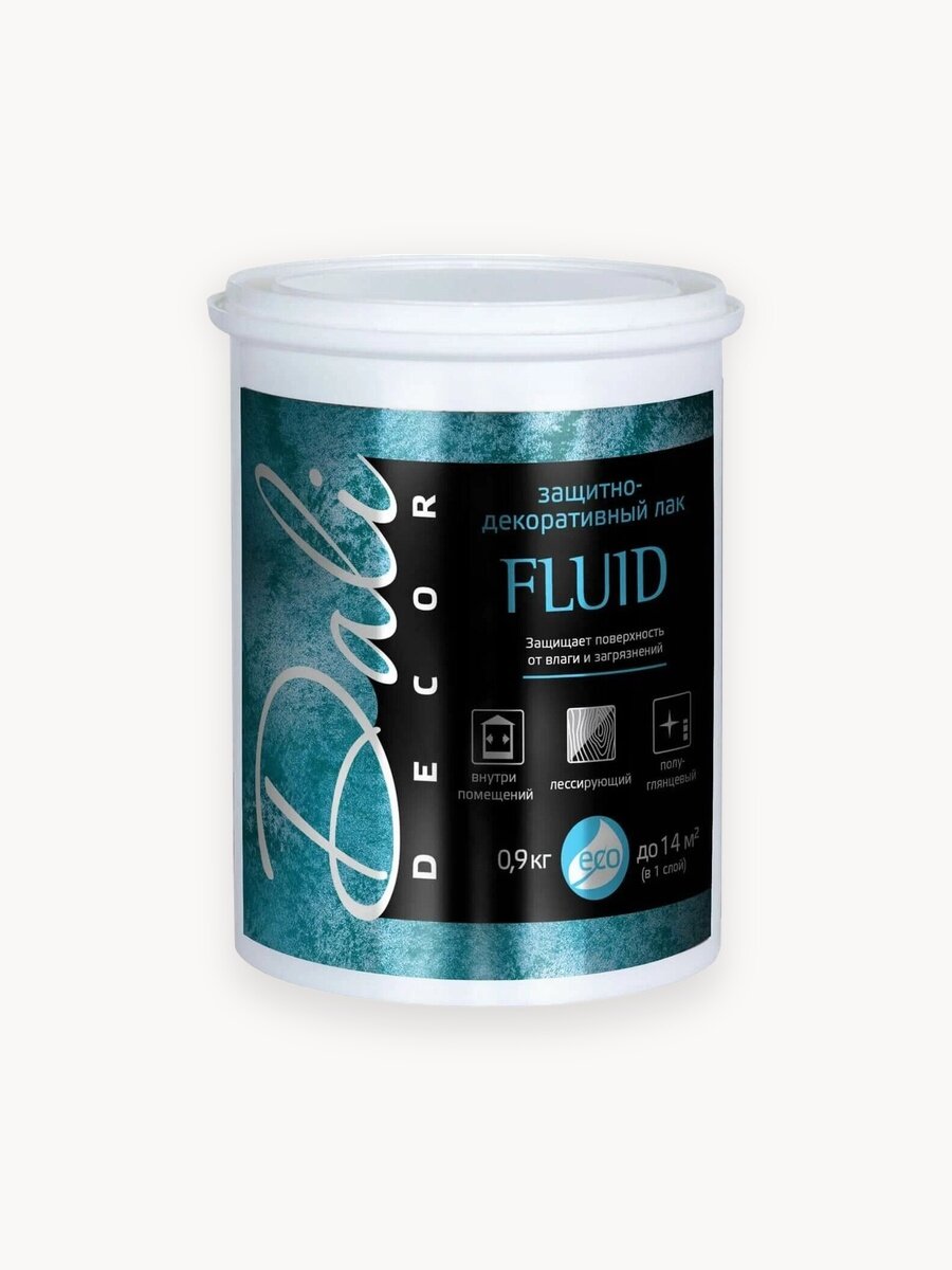 DALI-DECOR Fluid лак акриловый полуглянцевый бесцветный, 0,9кг