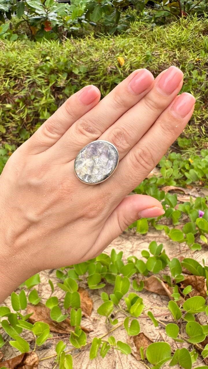 Кольцо, лепидолит