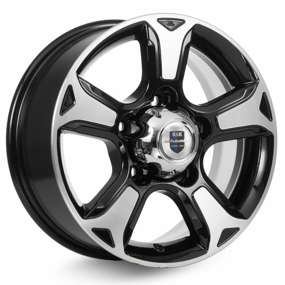 Диски легковые литые 7.0*16 5*139.7 et35 h108.5 КиК Атлант Алмаз черный(цвет)