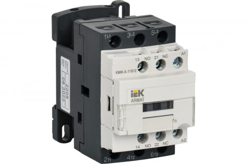 Контактор Iek КМИ-А-11812 LC1D 18А кат. 24В AC 1НО+1НЗ AC-3, AR-ACC-11-018-024-11