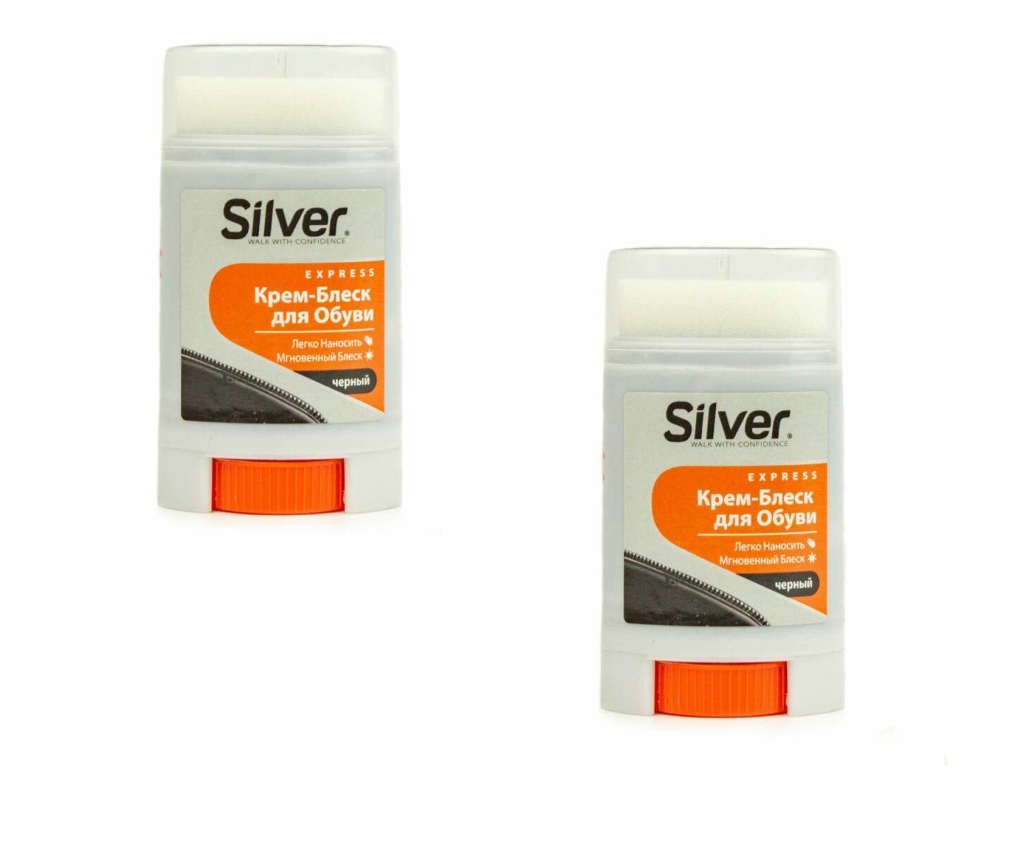 SILVER Крем-блеск для обуви Comfort, цвет чёрный, 50 мл, 2 шт