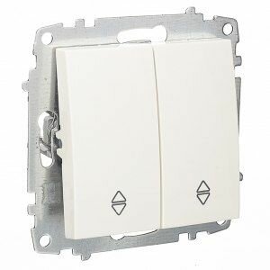 Выключатель проходной (механизм) EL-BI Zena Vega Natural двухклавишный без рамки молочно-белый с/п 609-010200-211