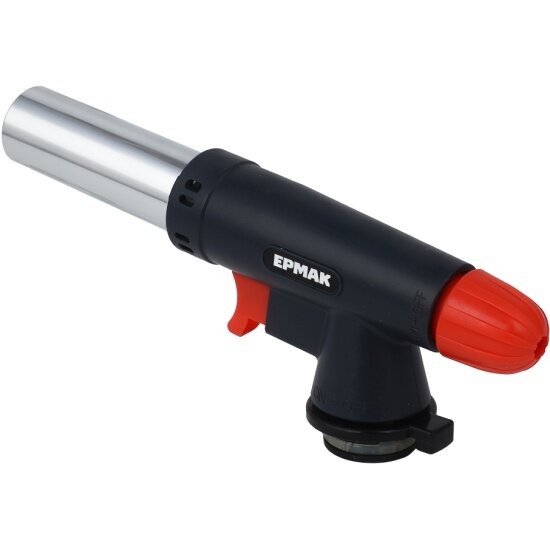 Ермак Горелка газовая с пьезо, цанг. захват, широкое сопло, пласт, латунь, 16х5,5х3,2см