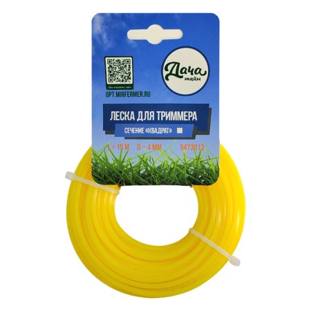Леска для триммера D4мм 15м квадрат Дачаtime /3/100