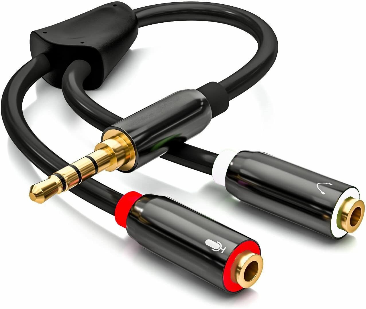 Кабель TUBON Аудио разветвитель 2 x 3.5 мм mini jack (F) Female - 3.5 мм mini jack (M) Male MJ2MJF003 0.25м