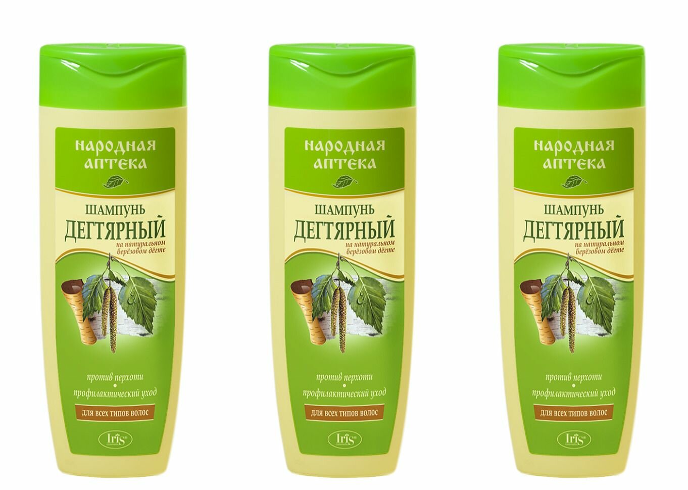 Iris cosmetic Шампунь Дегтярный, 400 мл, 3 штуки