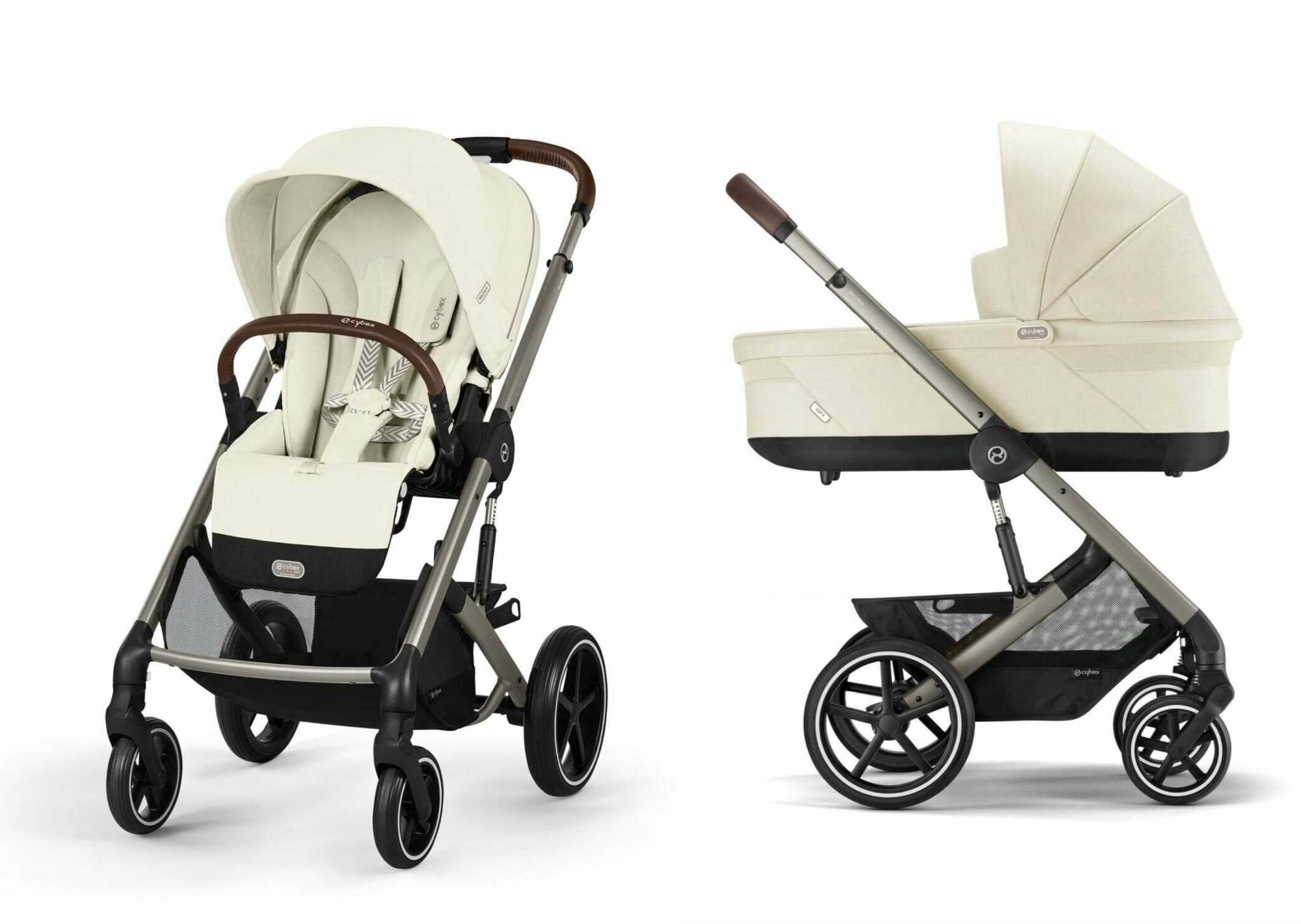 Коляска 2 в 1 Cybex Balios S Lux NEW 2025 seashell beige на шасси Taupe