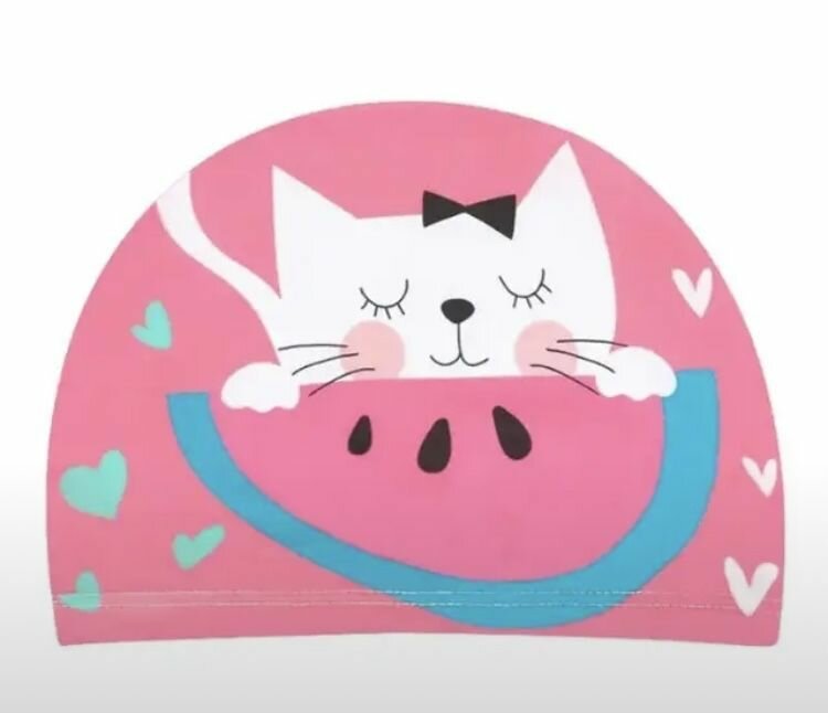 Шапочка арбузик и котик детская для плавания 44-46 р