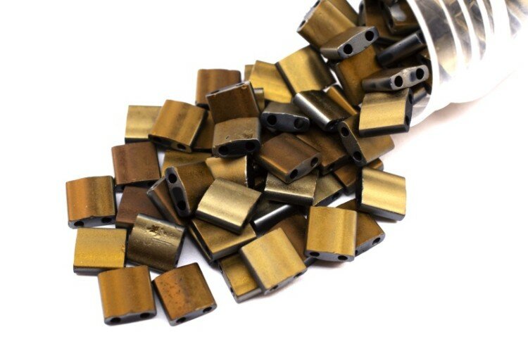 Бисер японский MIYUKI TILA #55111 Black Valentinite Full Matted, матовый непрозрачный, 5 грамм