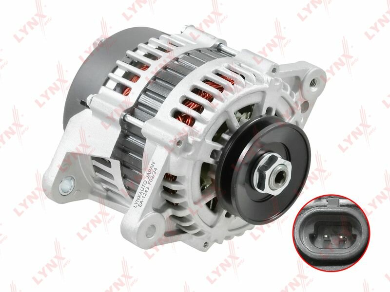 Генератор LYNXauto EA-1243. Для: Chevrolet, Шевроле, Spark(Спарк) 0.8-1.0 05>, Daewoo, Дэу, Matiz(Матиз) 0.8-1.0 98> (65A). Ток генератора, A - 70. Шк