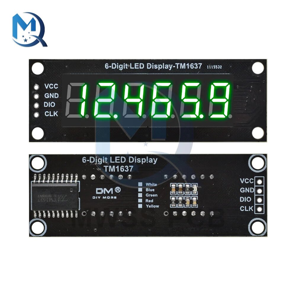 6-Digit RGB Green LED Display TM1637 для Arduino