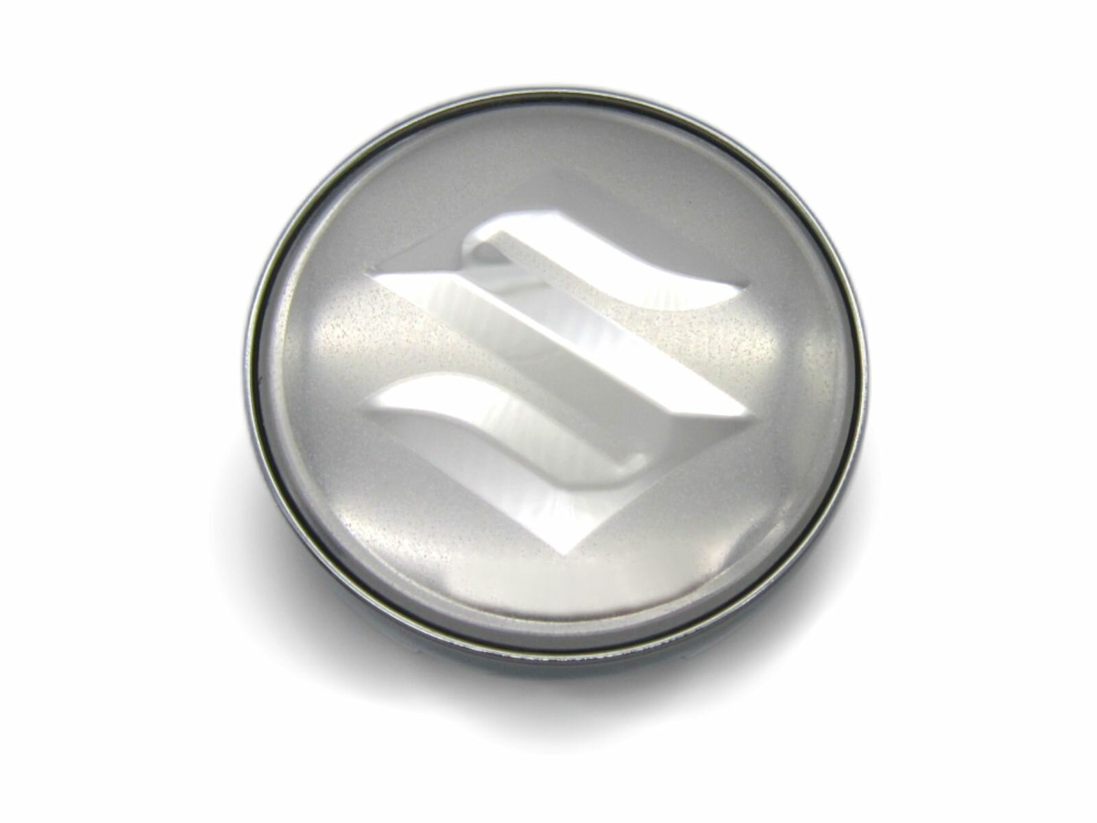 Колпачок, заглушка на литой диск Suzuki silver/chrome 60/56 мм, 1шт.
